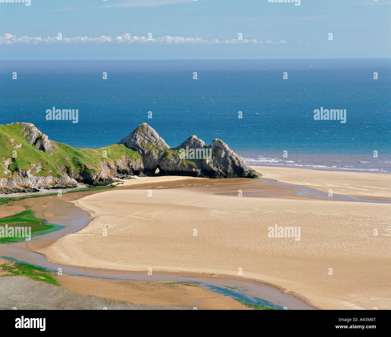GB WALES SWANSEA GOWER PENINSULA THREE CLIFFS BAY Stock Photo - Alamy