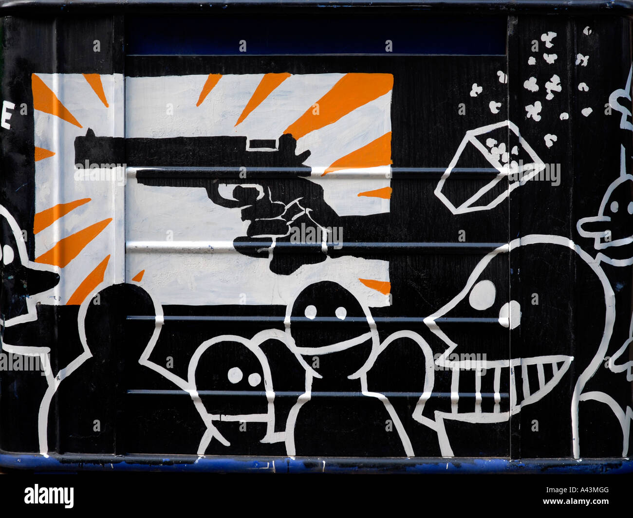 VIOLENT ARTWORK IN A WALL Stock Photo - Alamy