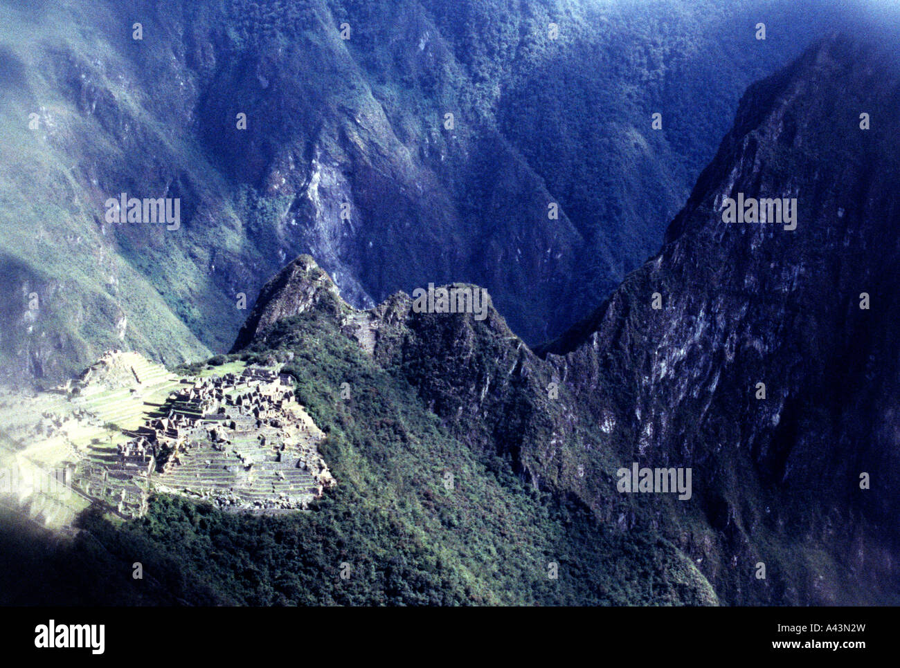 Ruins of Machu Picchu as viewed from the Puerta del Sol Sun Gate on the ...