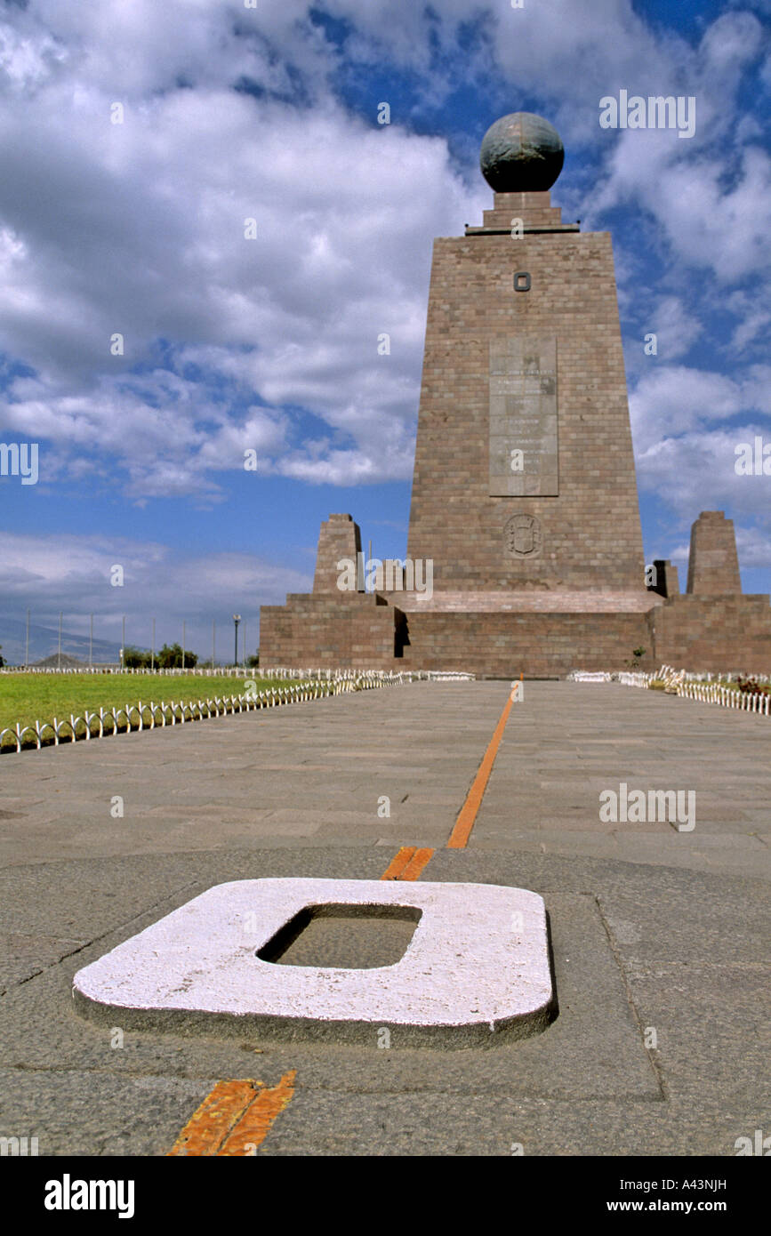 West oeste marker at the Mitad del Mundo monument at Ecuador s equator ...