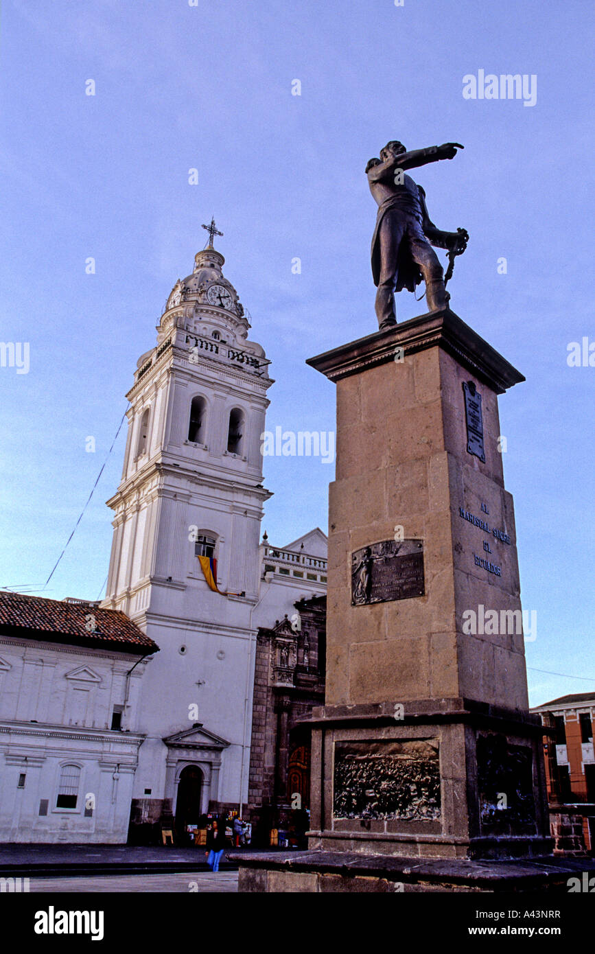 Statue of Mariscal Sucre leader of the Ecuadorian independence in the ...