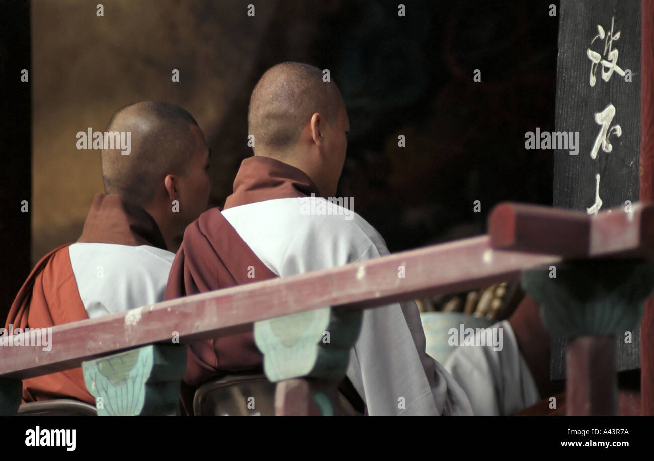 Two Monks at Tongdosa one the largest and most famous Buddhist temples ...
