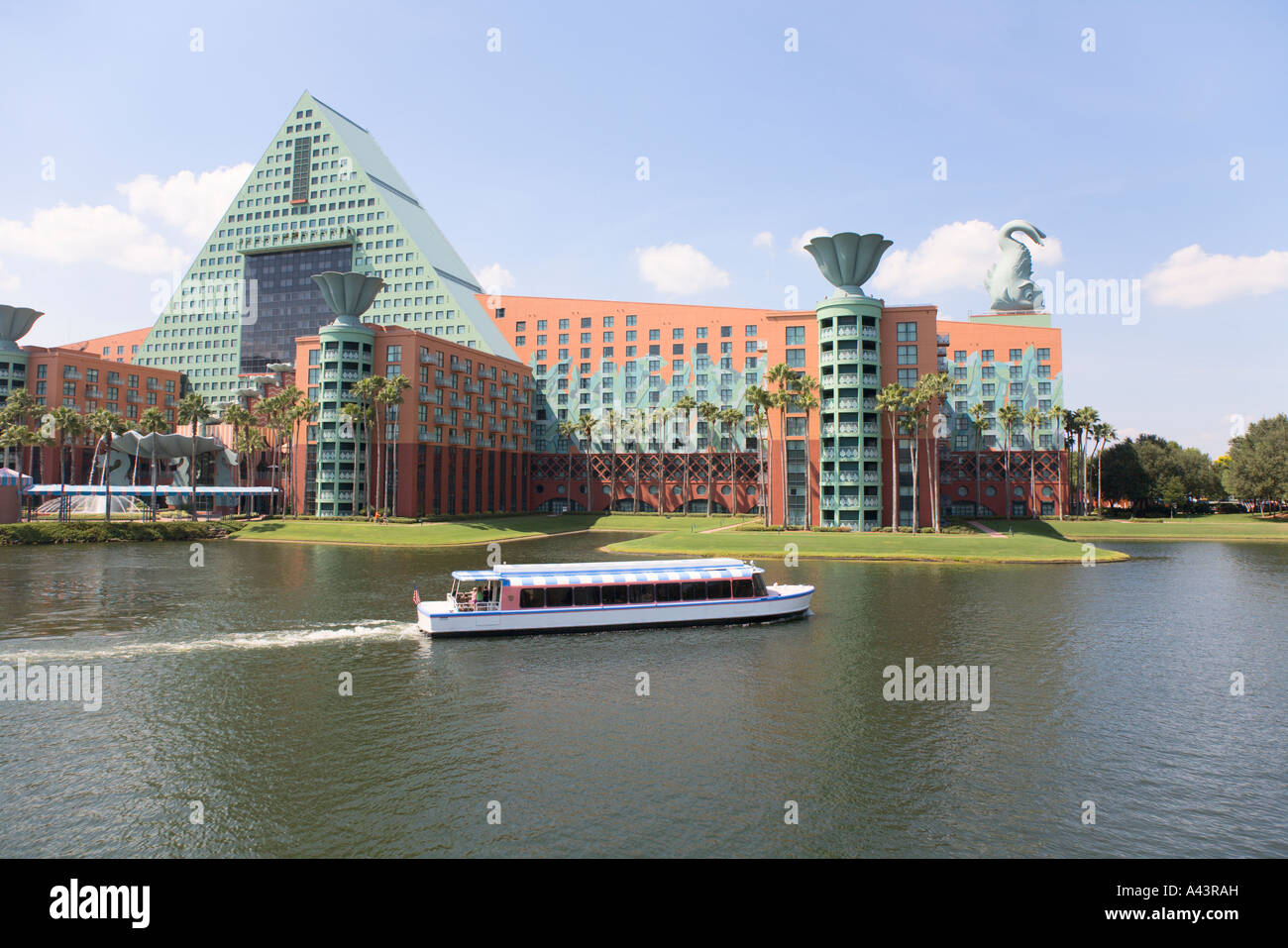 Shuttle boat carries park guests from Dolphin Resort to EPCOT at Walt ...