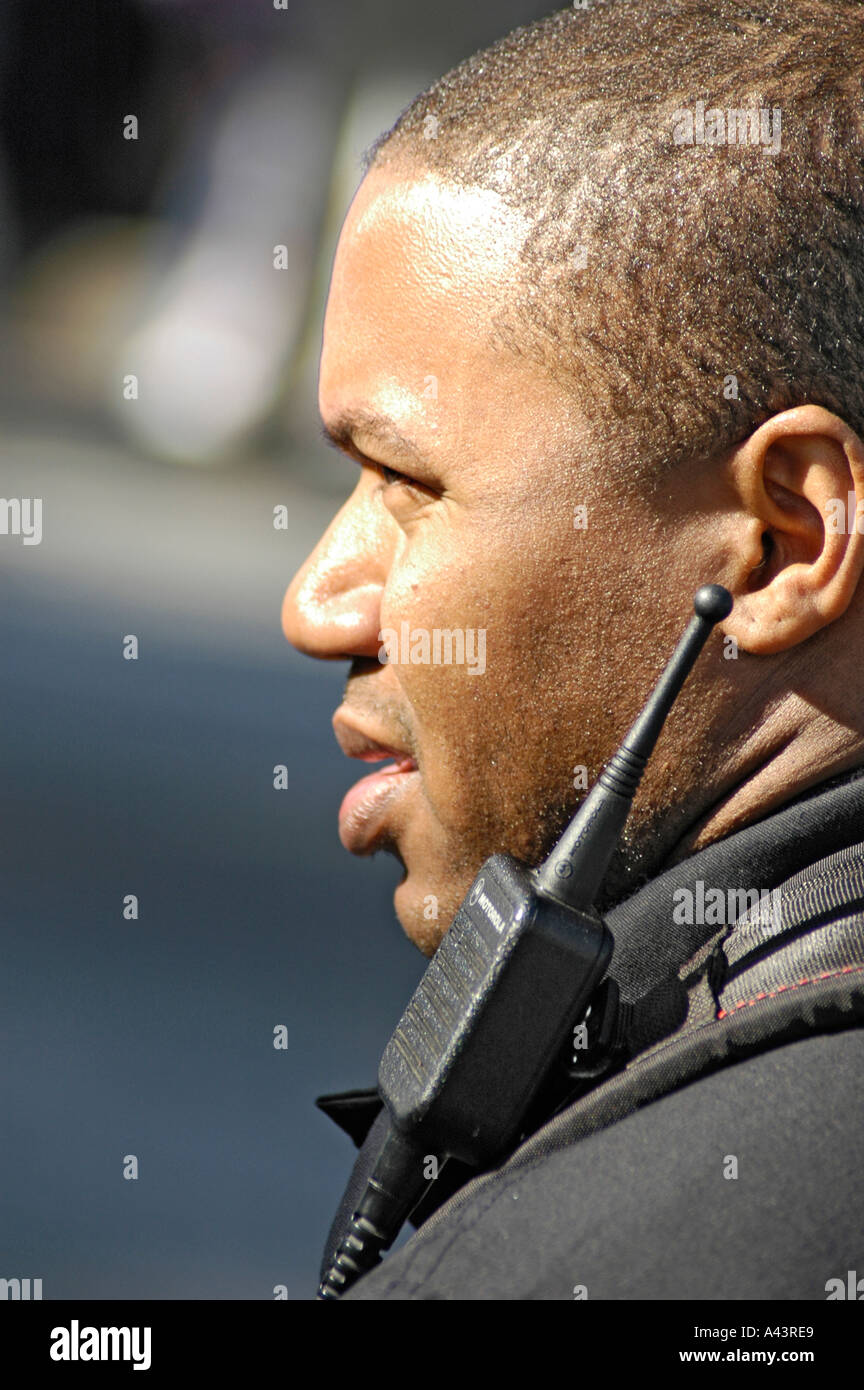Black Africian American man in the USA police officer Stock Photo - Alamy