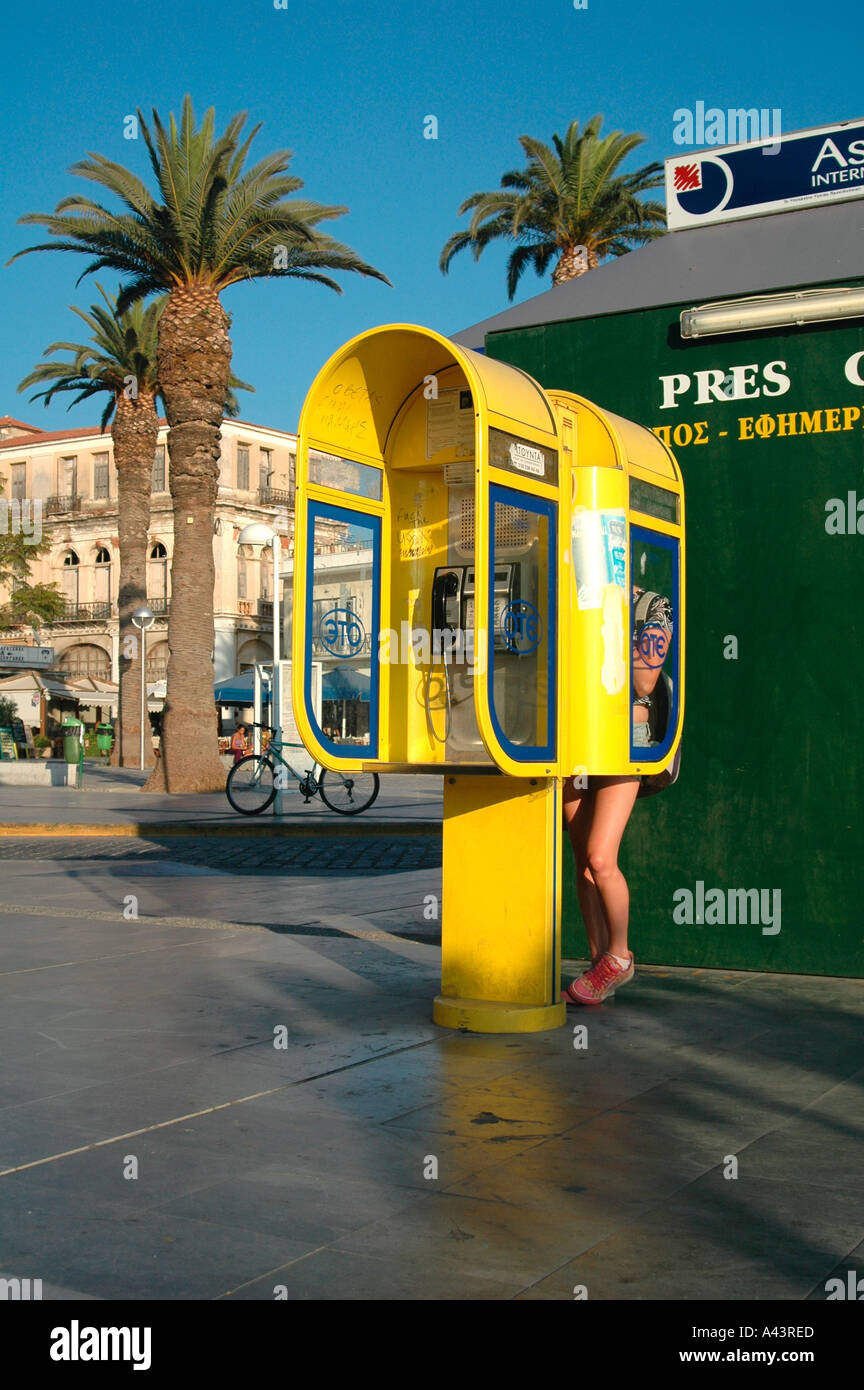 Greek telephone kiosk hi-res stock photography and images - Alamy