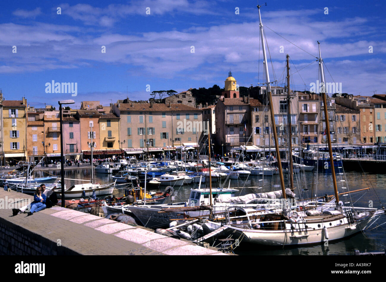 France Saint St Tropez Old Harbor Port French Riviera Stock Photo - Alamy