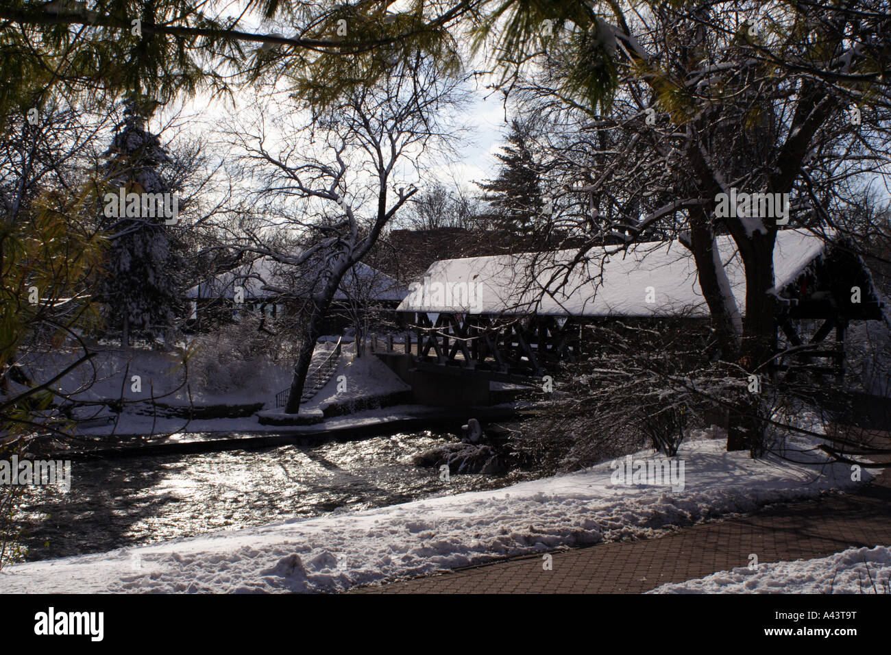 Dupage River.Winter in Naperville Stock Photo - Alamy