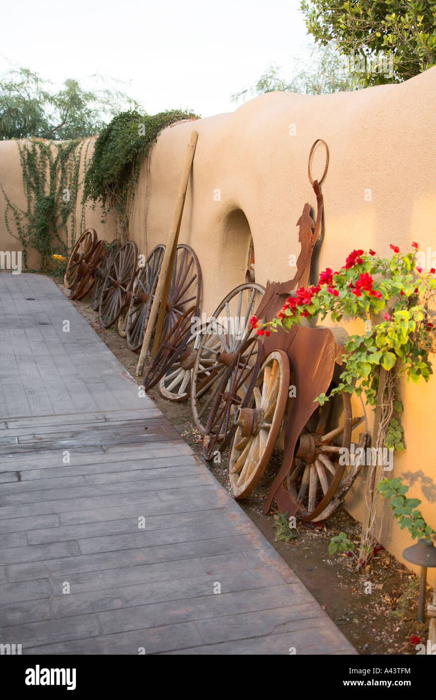 Adobe wall with southwest decorations at San Tan Flats restaurant in ...
