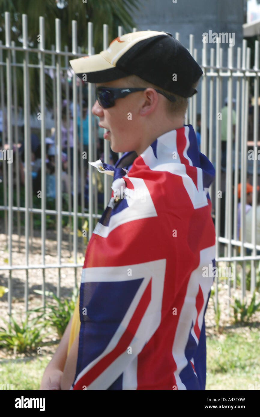 Boy with Australian Flag Stock Photo - Alamy