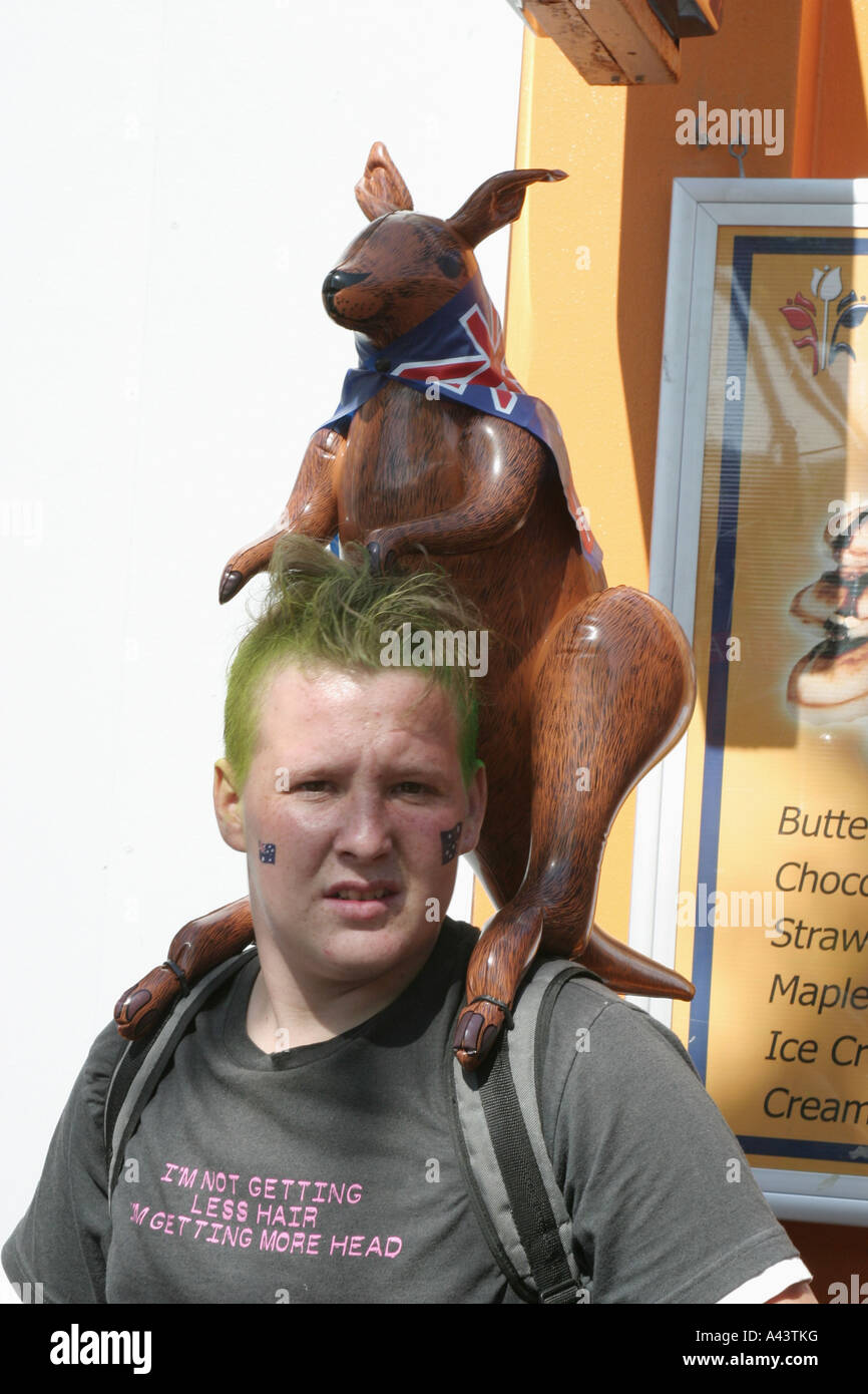Young Man with Kangaroo Stock Photo - Alamy
