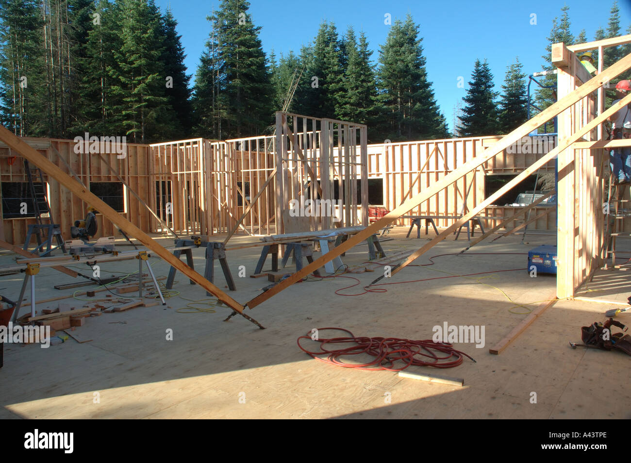 Construction - Typical Wood Framed Construction Site Stock Photo - Alamy
