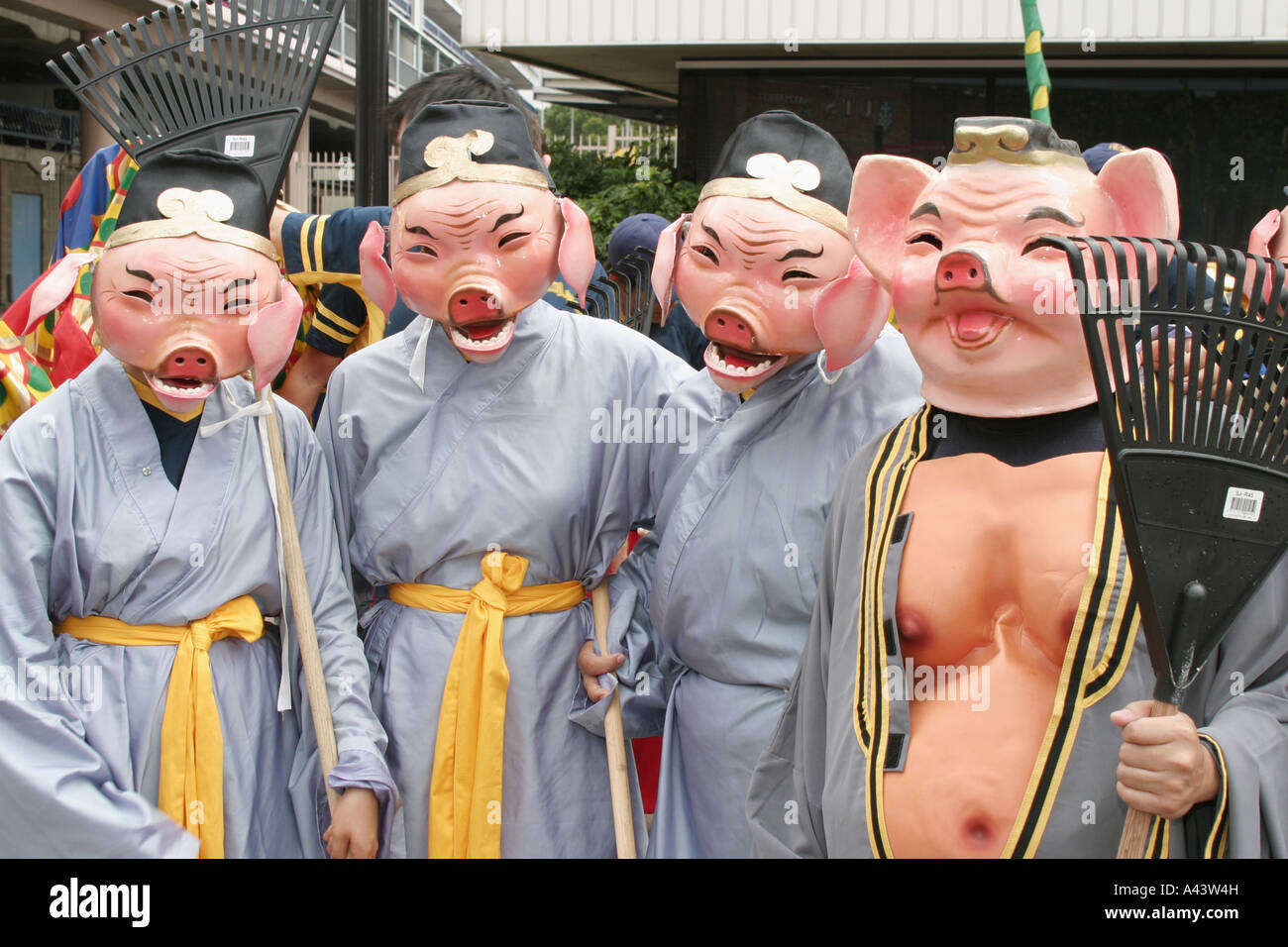 Men with Pig Face Masks Stock Photo - Alamy