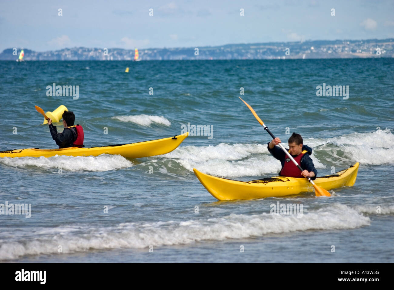 2 Men Canoeing Stock Photo - Alamy