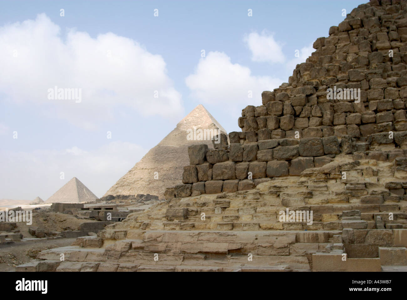 The Pyramid of Khafre (Chephen) as seen from the Queen's Pyramids at ...