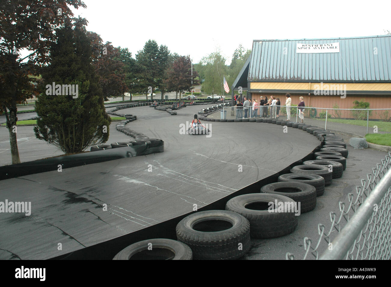 Go-Cart Go Cart Racing On A Course Stock Photo - Alamy