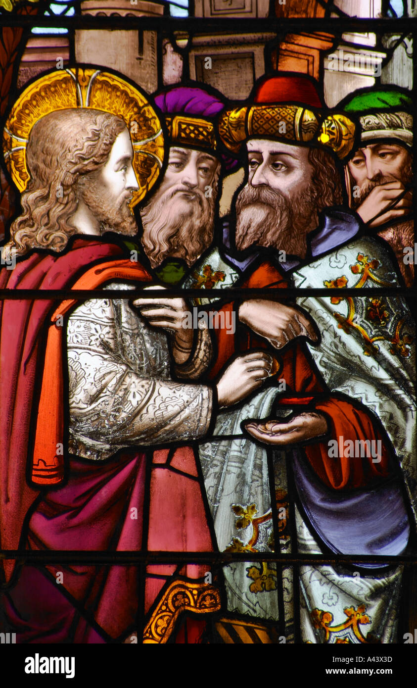 Render to Caesar the things which are Caesar s A detail from a stained ...