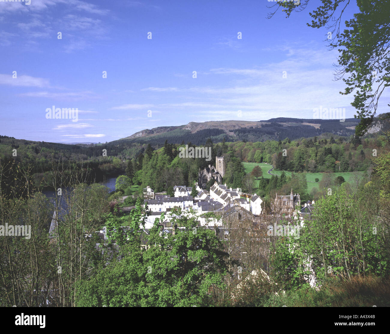 UK Scotland Tayside Perthshire Tay Valley Dunkeld and Cathedral Stock ...