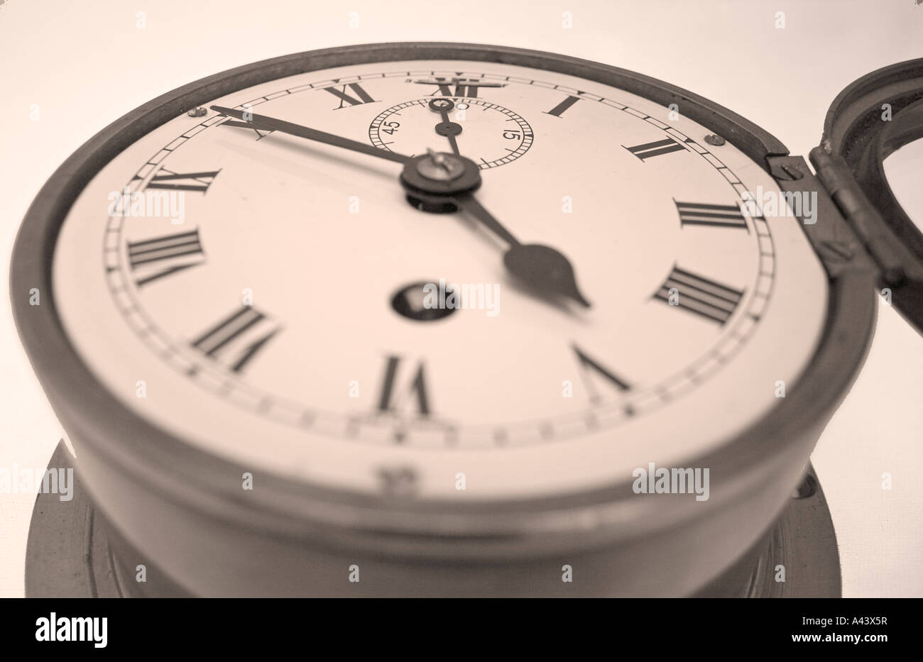 Sepia ships clock Stock Photo - Alamy