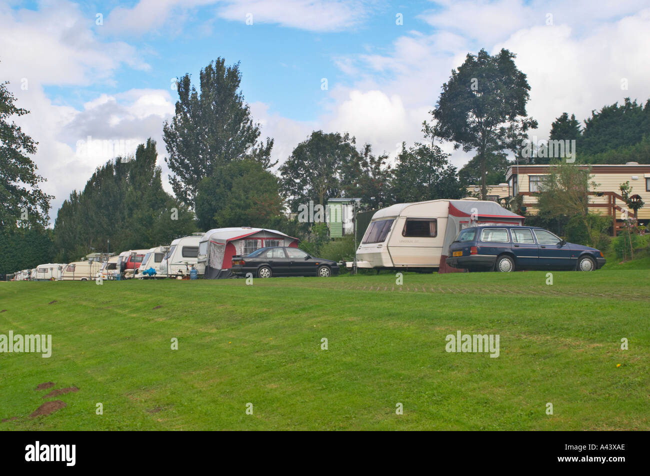 Caravans at Ketch Campsite Worcester Stock Photo - Alamy