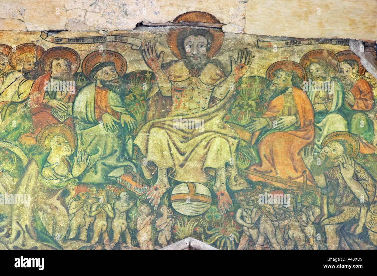 The 15th Century Doom painting in Holy Trinity Church Coventry UK Stock ...