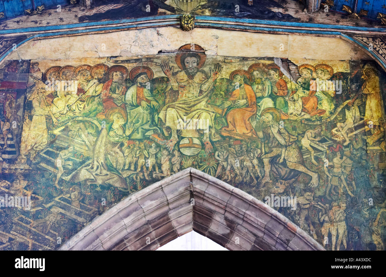 The 15th Century Doom painting in Holy Trinity Church Coventry UK Stock ...