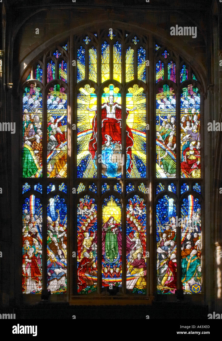 The west window Holy Trinity Church Coventry UK Stock Photo - Alamy