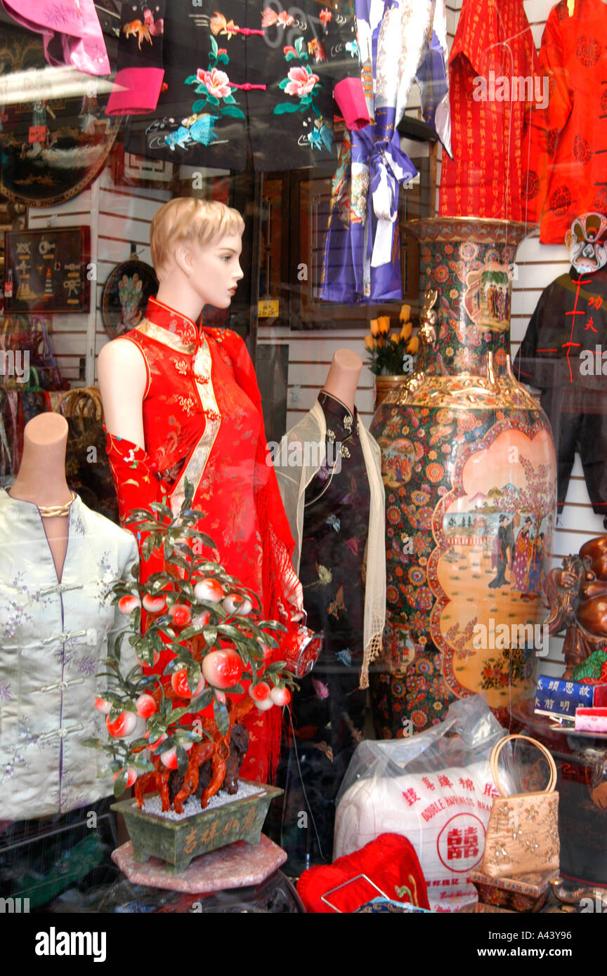 Shop window with dummy, Chinatown California San Francisco USA Stock ...