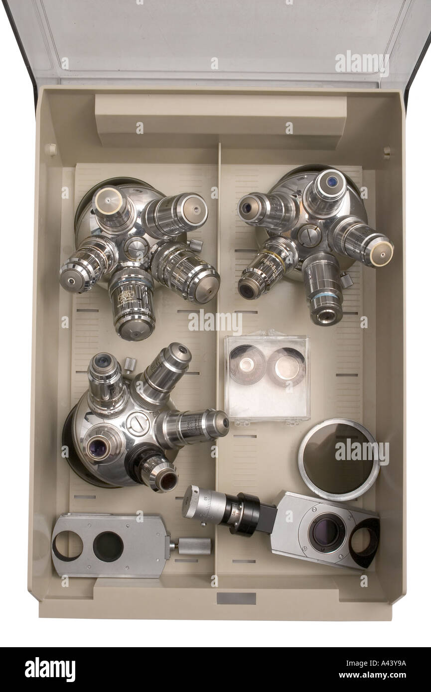 Zeiss microscope objectives revolving nosepiece Stock Photo - Alamy