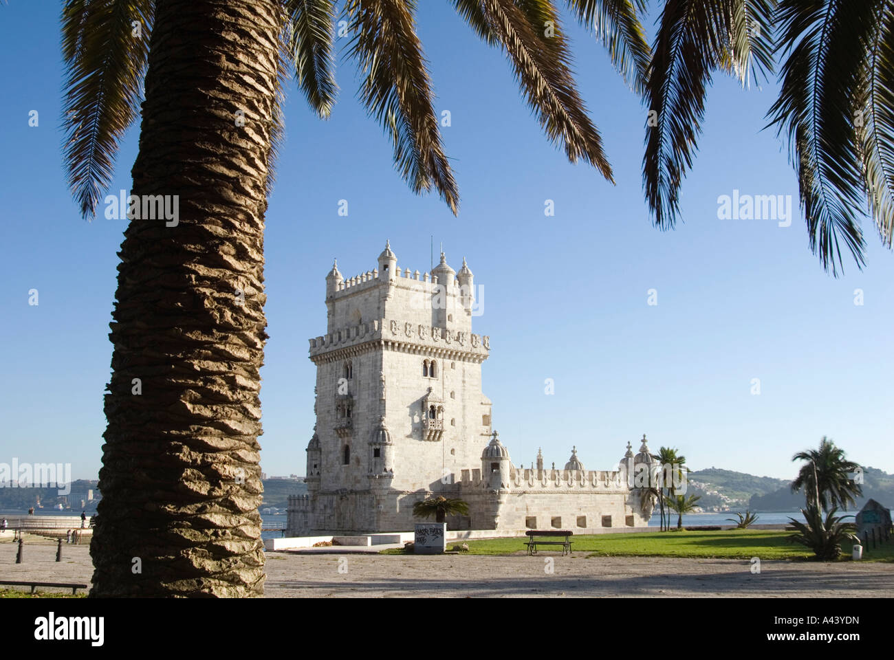 The Manueline architecture of the TORRE DE BELEM in the district of ...