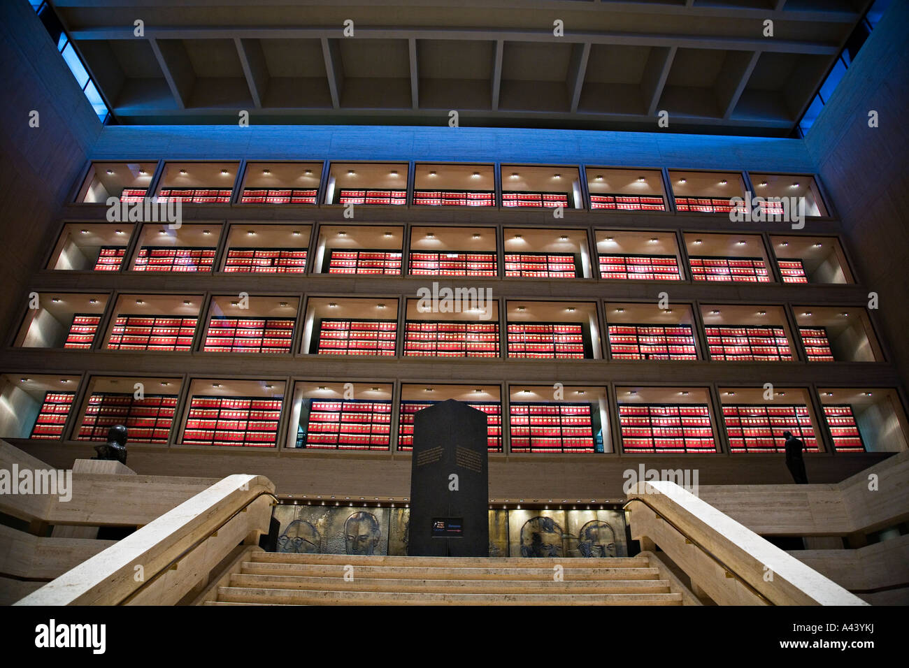 TEXAS Austin Documents in archive on shelving viewed through windows ...