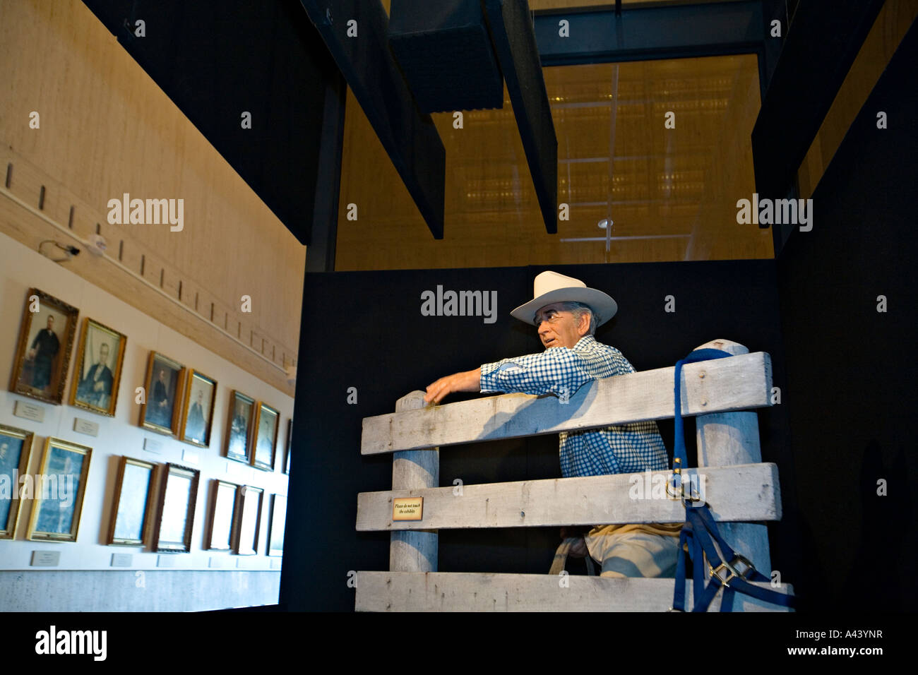 TEXAS Austin Lifesize model of LBJ leaning on fence interior of Lyndon ...