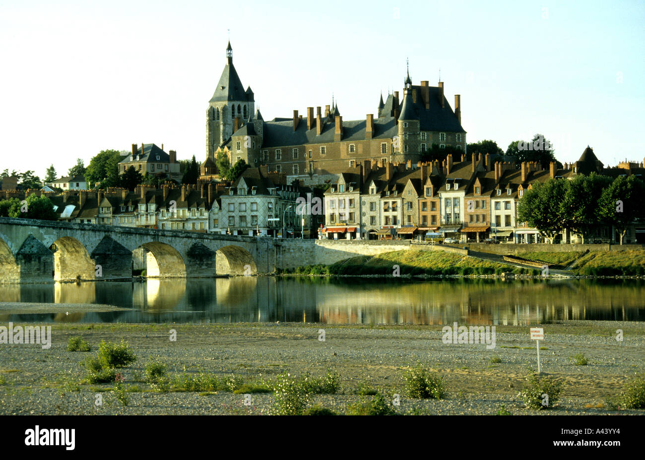 France Loire French Chateau Castle Water Gien Stock Photo - Alamy
