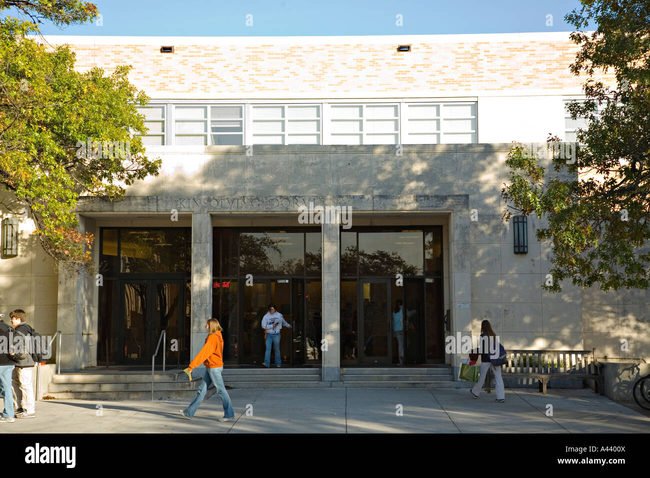 TEXAS Austin Students going in and out of dormitory entrance on the ...