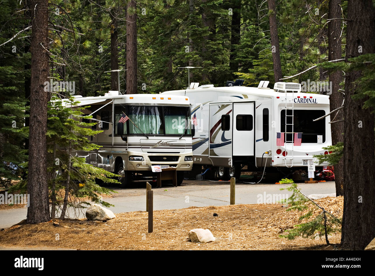 CALIFORNIA Lake Tahoe Motor homes and recreational vehicles parked in D ...