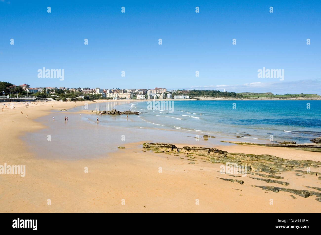 Santander beach PLAYA DEL SARDINERO in northern Spain Stock Photo - Alamy