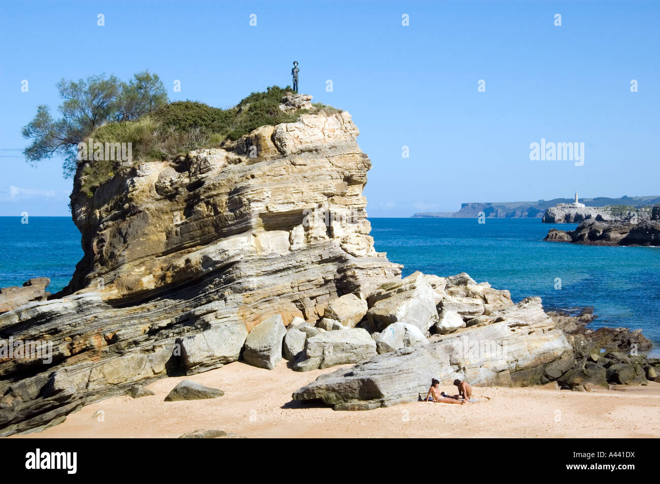 Santander beach PLAYA DEL CAMELLO in northern Spain Stock Photo - Alamy