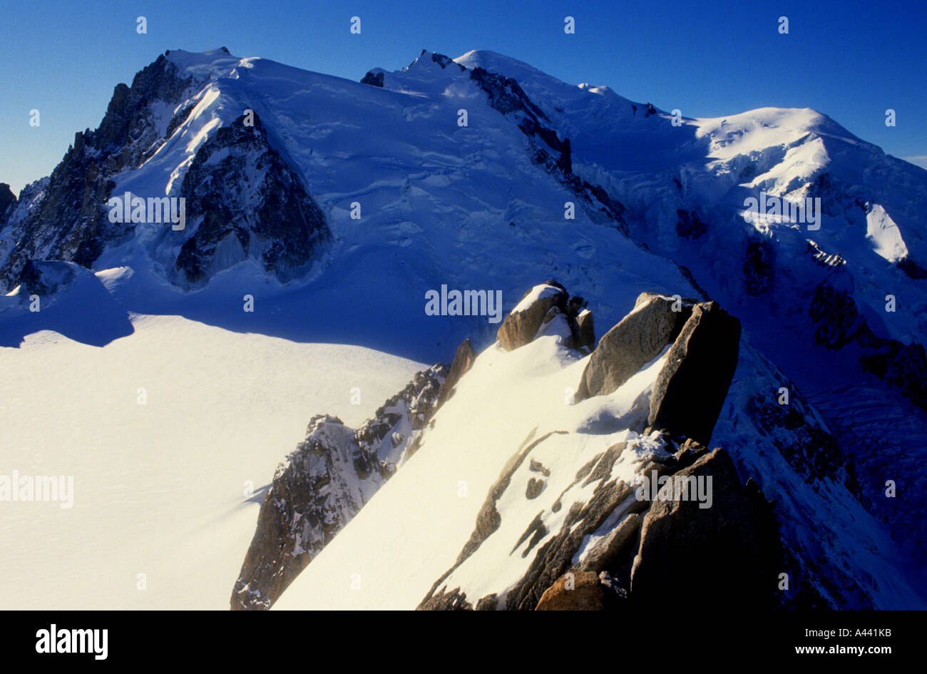 Snow alps Mont Blanc France French Mountain skiing Stock Photo - Alamy