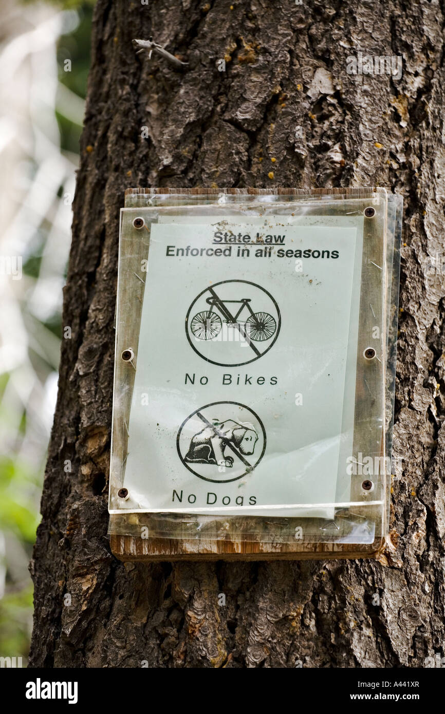 CALIFORNIA Lake Tahoe Trail sign along Rubicon Emerald Bay trail state ...