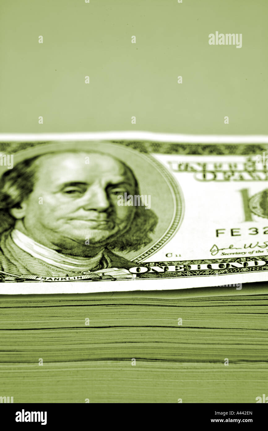 US Money stacked Stock Photo - Alamy