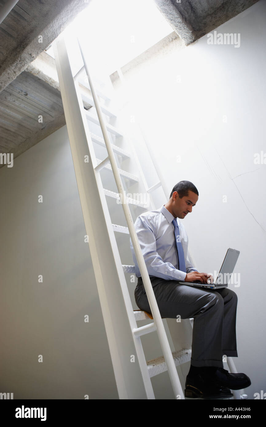 Corporate professional opening laptop typing hi-res stock photography ...