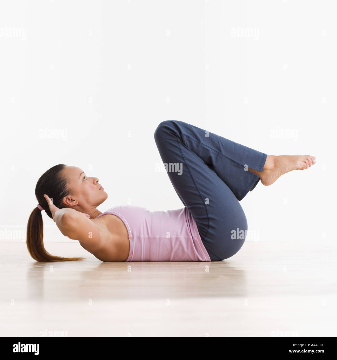 Crunch exercise side view hi-res stock photography and images - Alamy