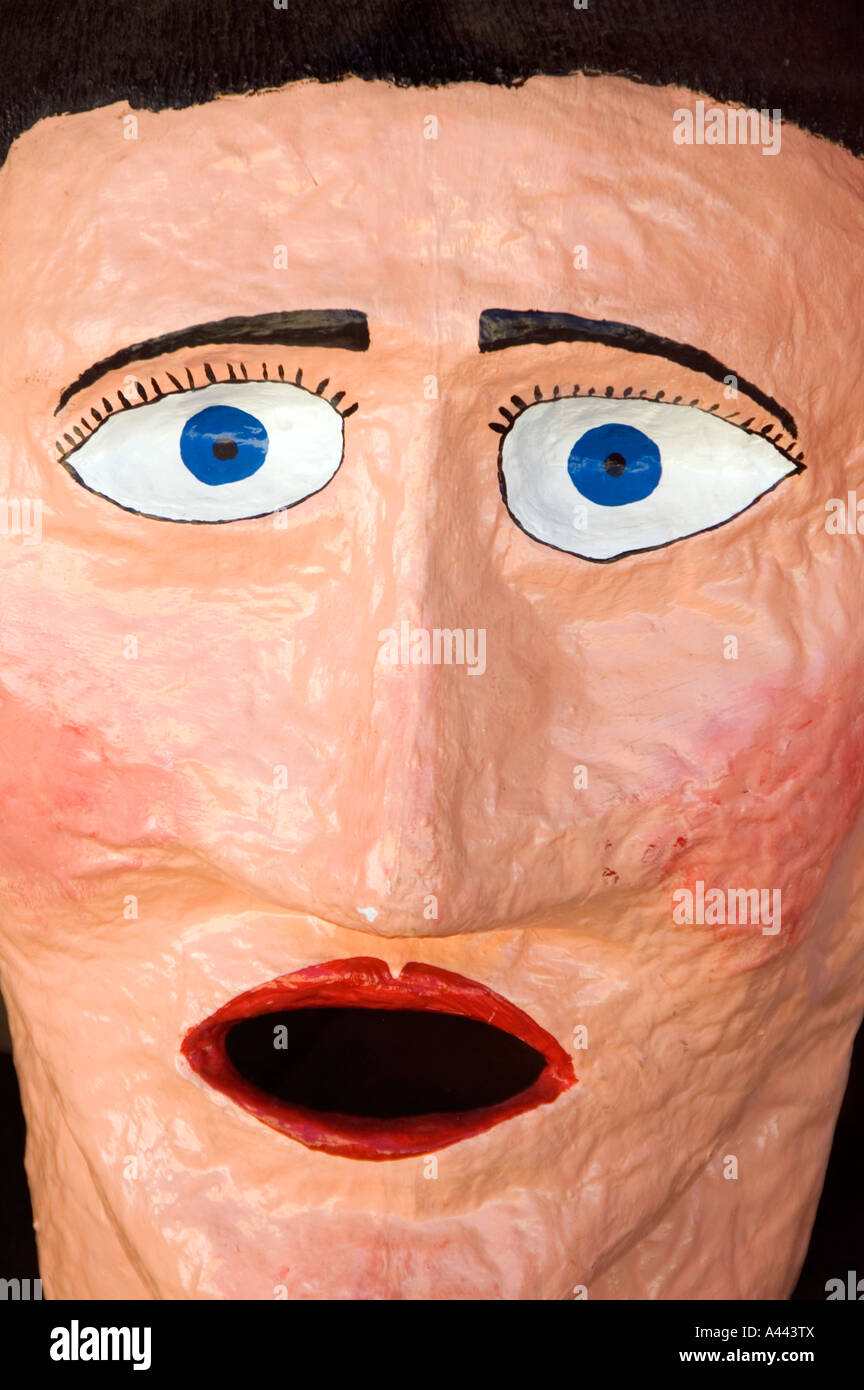 Detail of a traditional GIGANTONE mask used in the VIANA ROMARIA ...