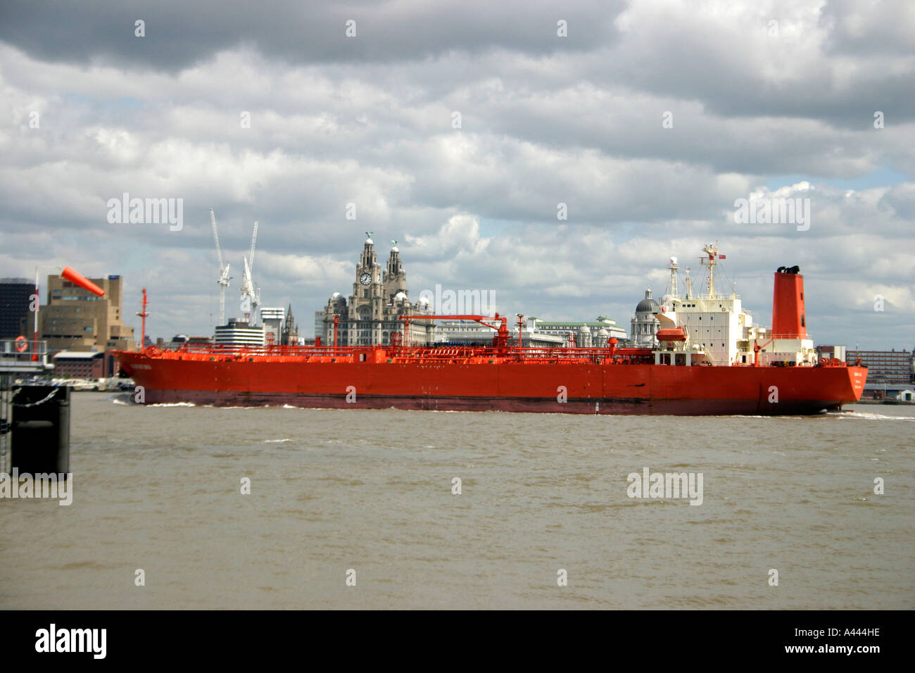 Cargo Ship on River Mersey leaving Liverpool Stock Photo - Alamy