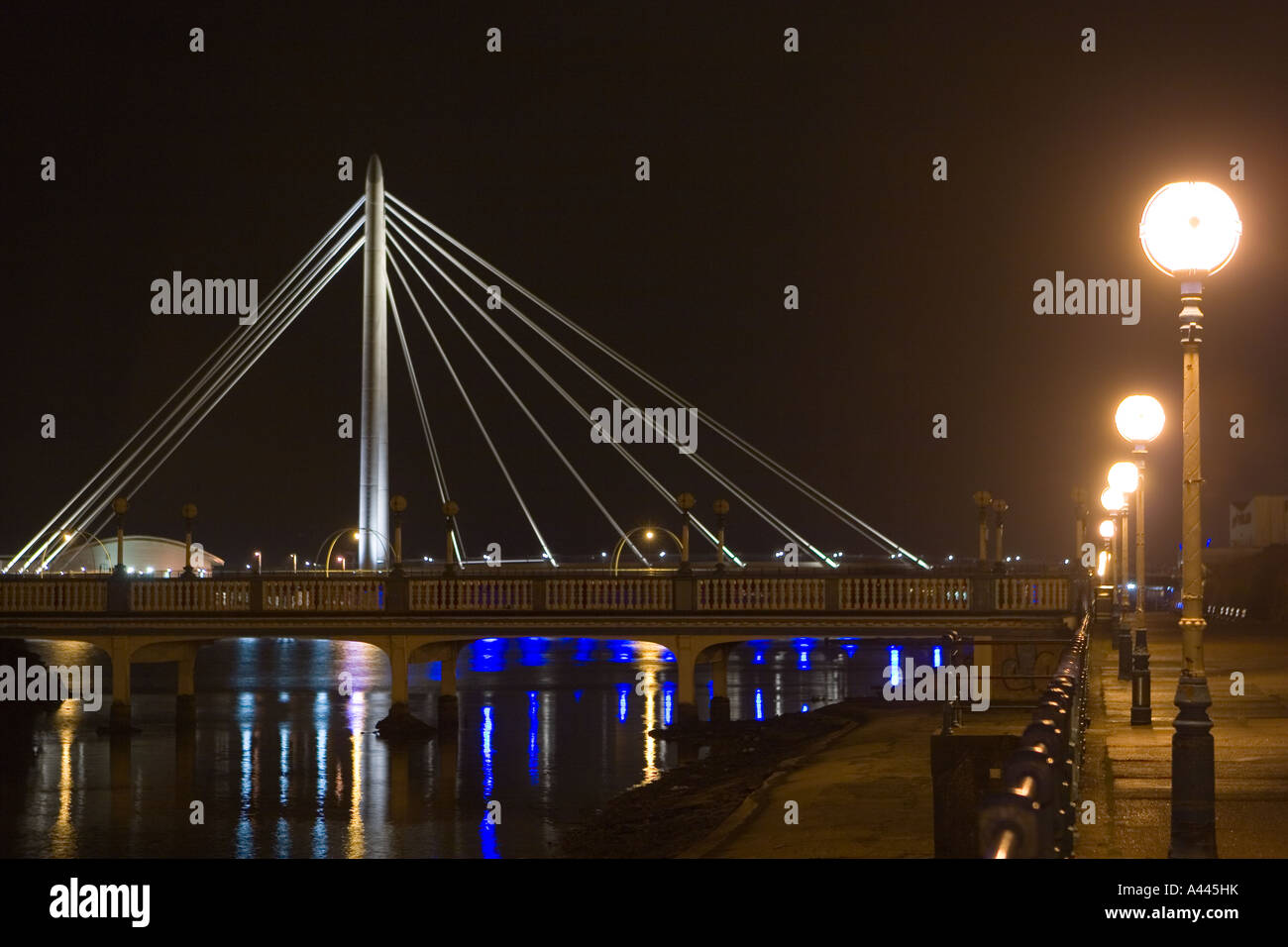 Southport Marine Way suspension Bridge & pier with tramway Southport ...