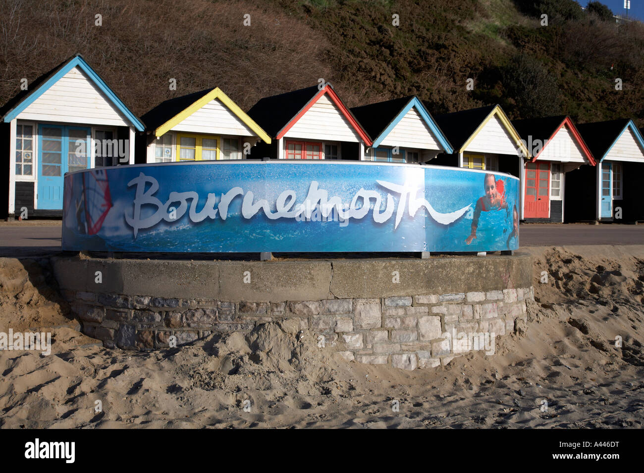 tourist information banner showing bournemouth along west cliff ...