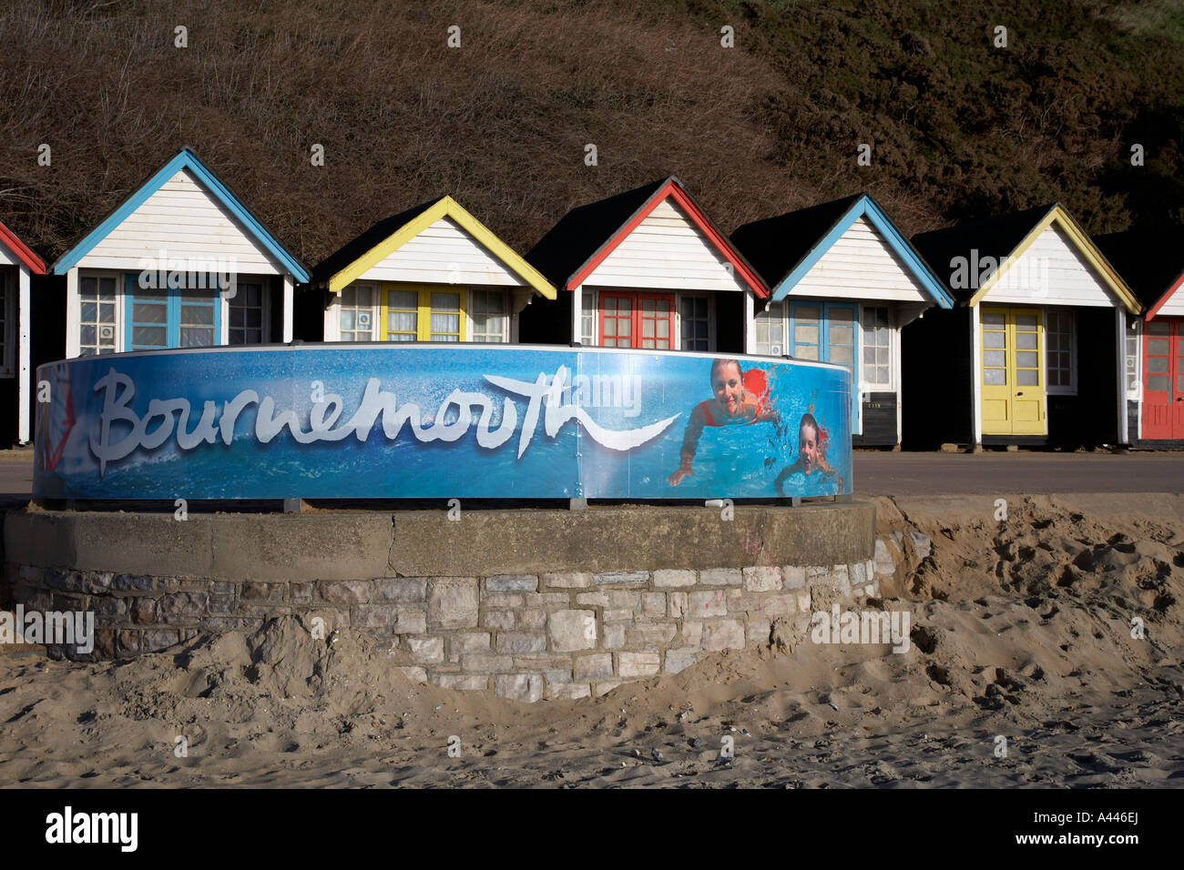 tourist information banner showing bournemouth along west cliff ...