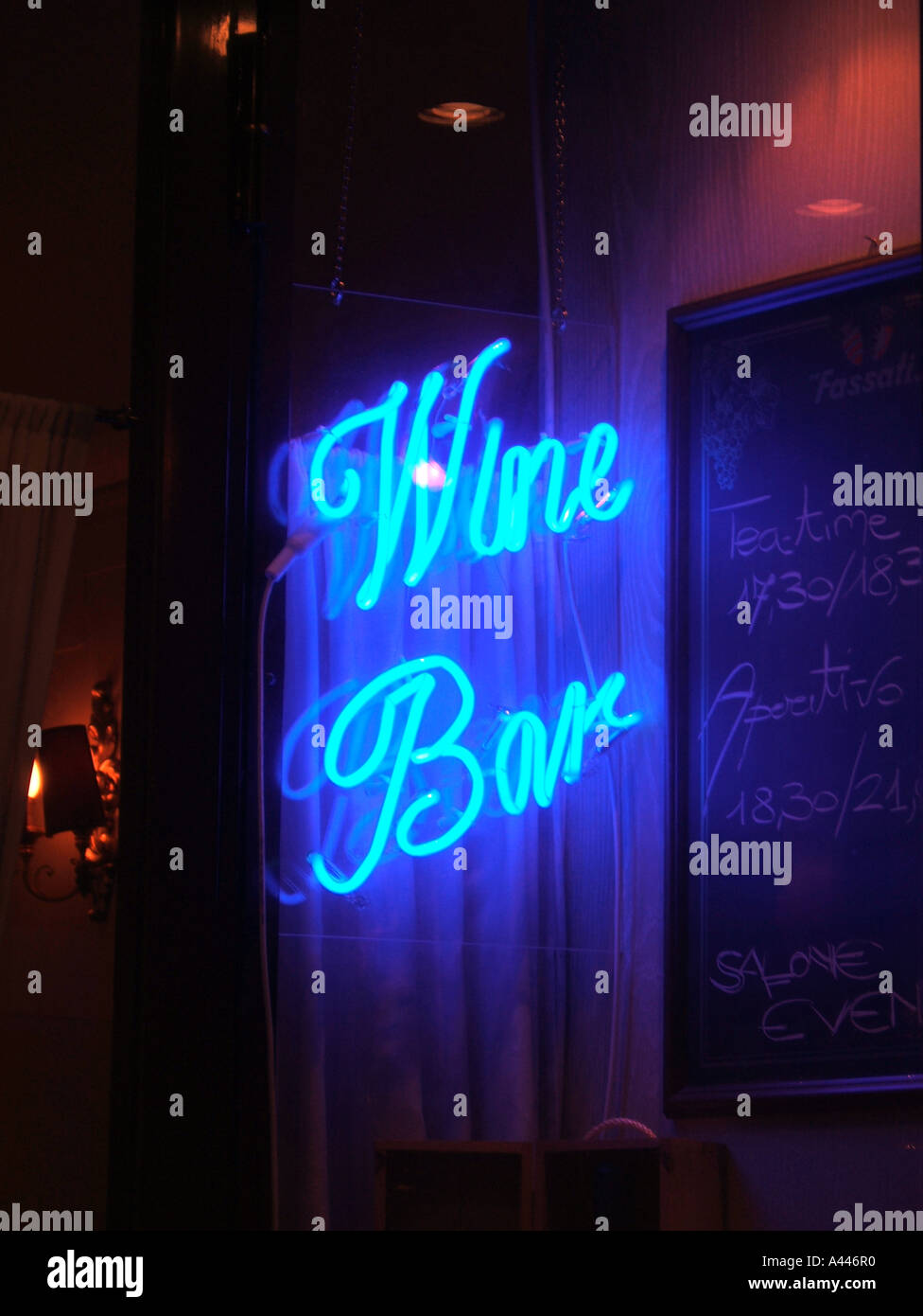 wine bar notice Stock Photo - Alamy