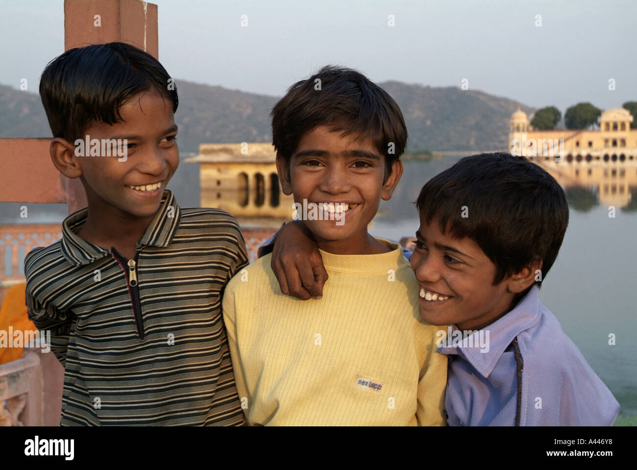 Three laughing boys in Jaipur India Stock Photo - Alamy