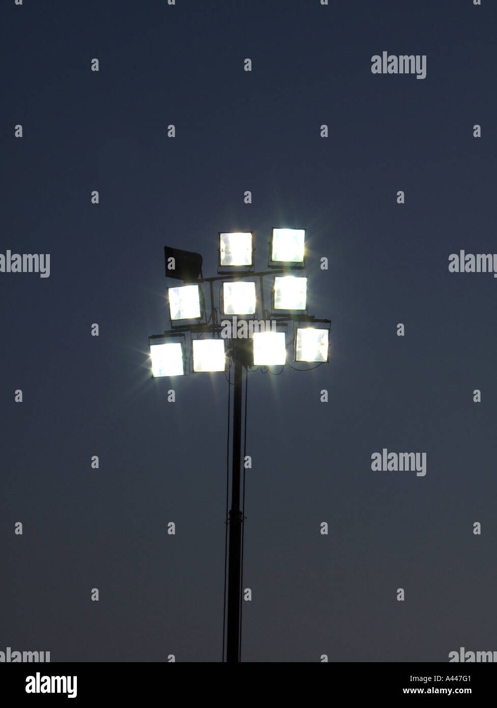 floodlights system on at night Stock Photo - Alamy
