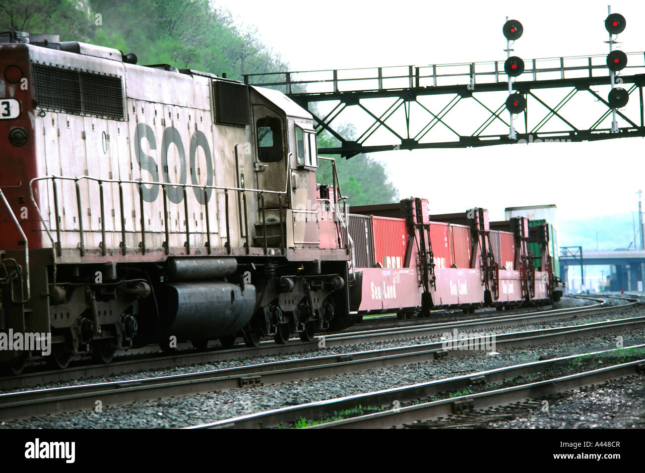 Soo Line Railroad train at Pig s Eye yard. St. Paul, Minnesota, USA ...